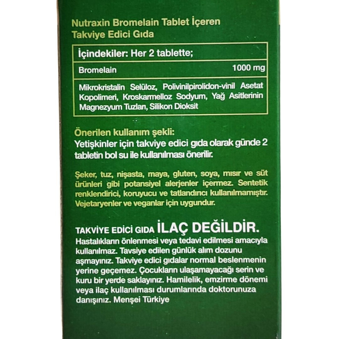 Nutraxin Bromelain 500mg Ananas 60 Tablet | Orijinal Ürün Garantisi ...